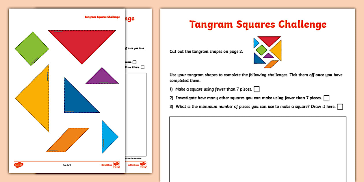 👉 Tangram Drawing Squares Challenge | Twinkl | KS2 | Maths