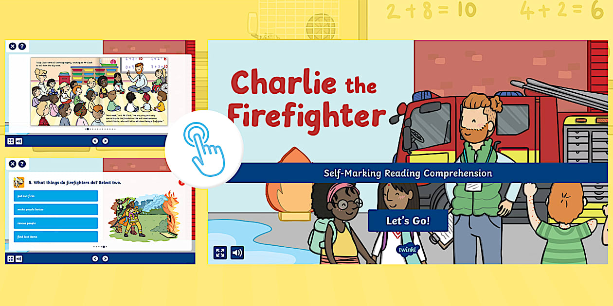 Charlie the Firefighter Self-Marking Reading Comprehension Activity