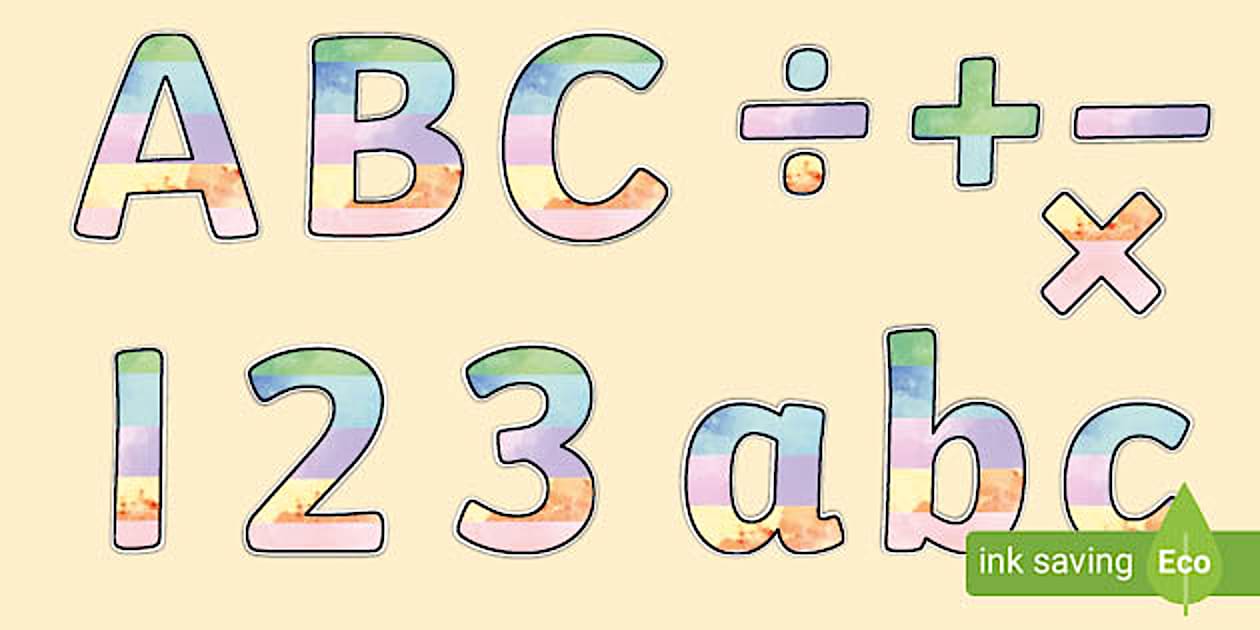 Watercolour Display Lettering (teacher made) - Twinkl