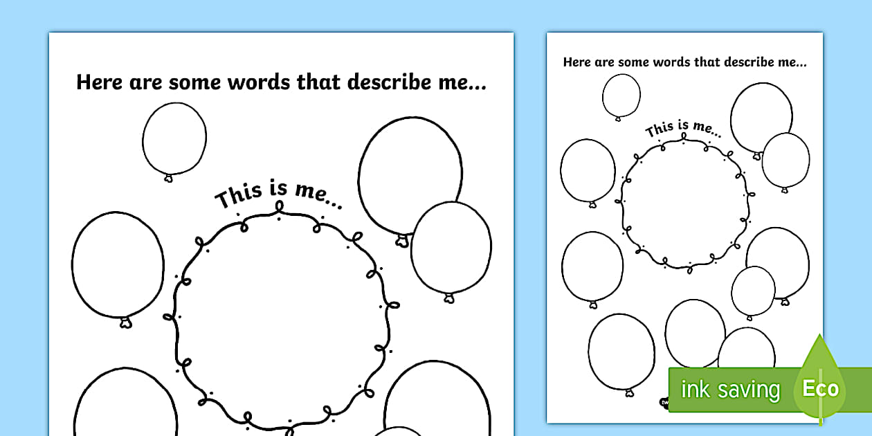 Words that Describe Me Writing Frame (teacher made) - Twinkl
