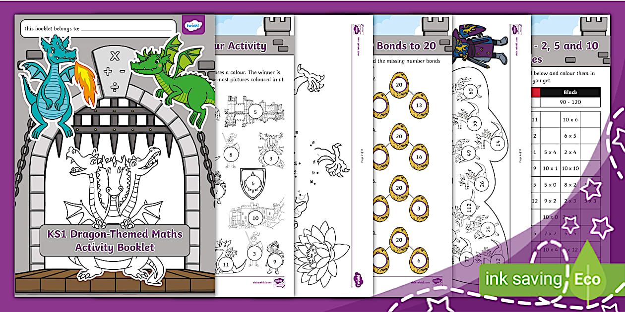 Dragon-Themed Maths Activity Booklet KS1 (Ages 5 - 7)