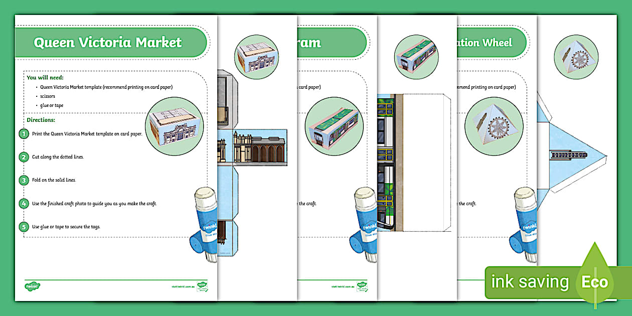Melbourne Landmarks 3D Objects Paper Craft Pack - Twinkl