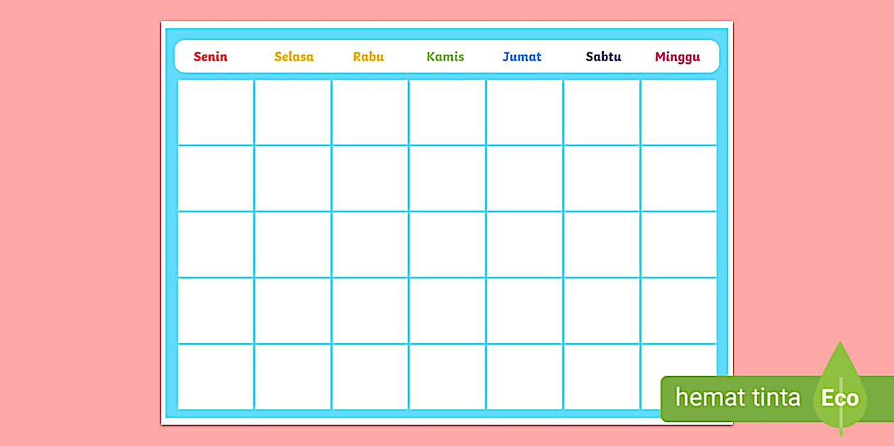 Template Kalender Kosong (Teacher-Made) - Twinkl