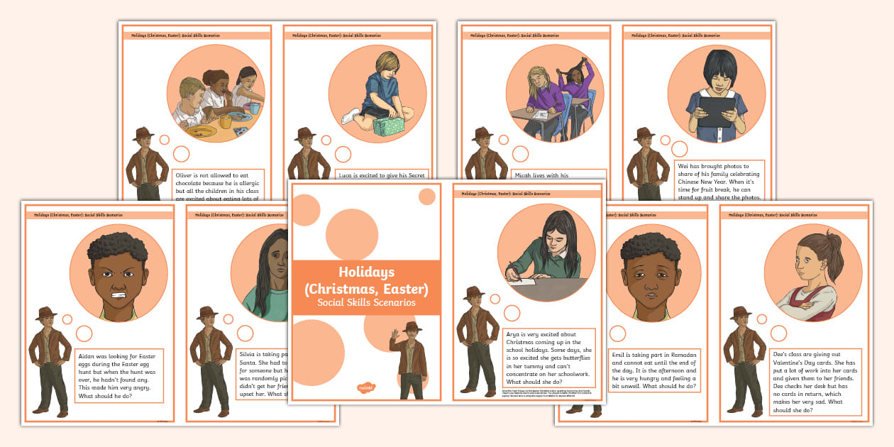Holidays (Christmas, Easter): Social Skills Scenario Cards