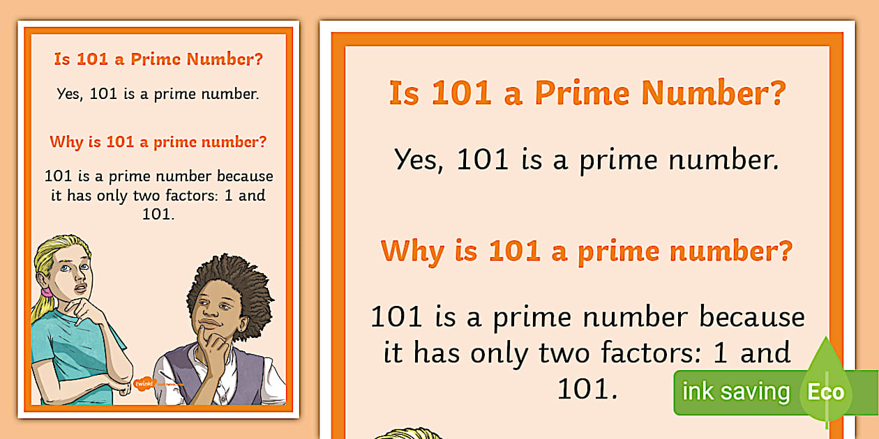 👉 Is 101 a Prime Number? Display Poster (teacher made)