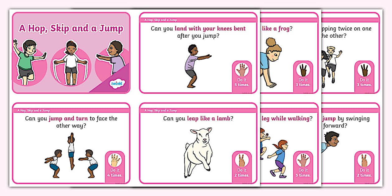 Level 1 Hop, Skip and a Jump Action Cards (teacher made)