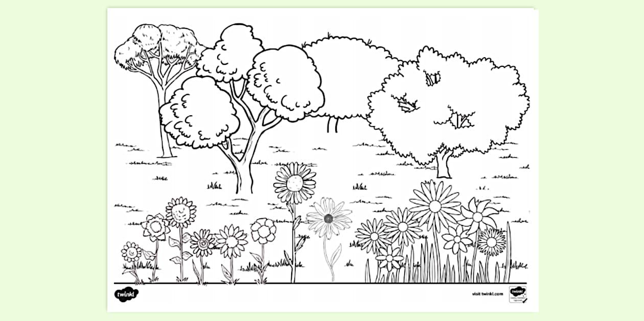 Trees, Plants and Flowers Colouring Page | Colouring Sheets