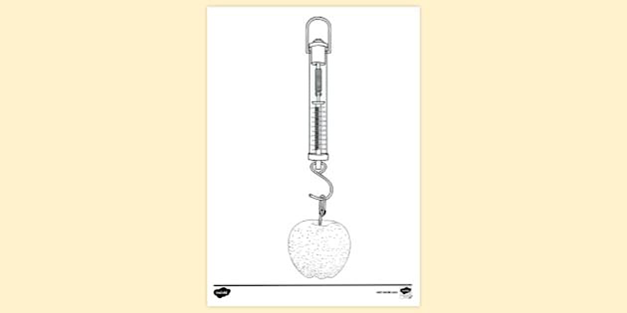 Newton Meter Weight Tube Colouring Sheet - Twinkl