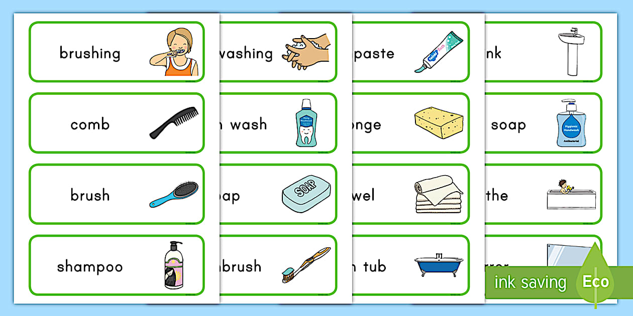 Keeping Clean Word Cards - personal hygiene (teacher made)