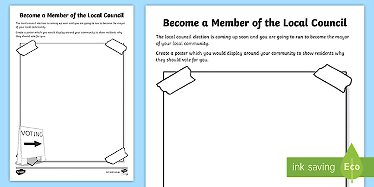 Become a Member of the Local Council Worksheet - Twinkl