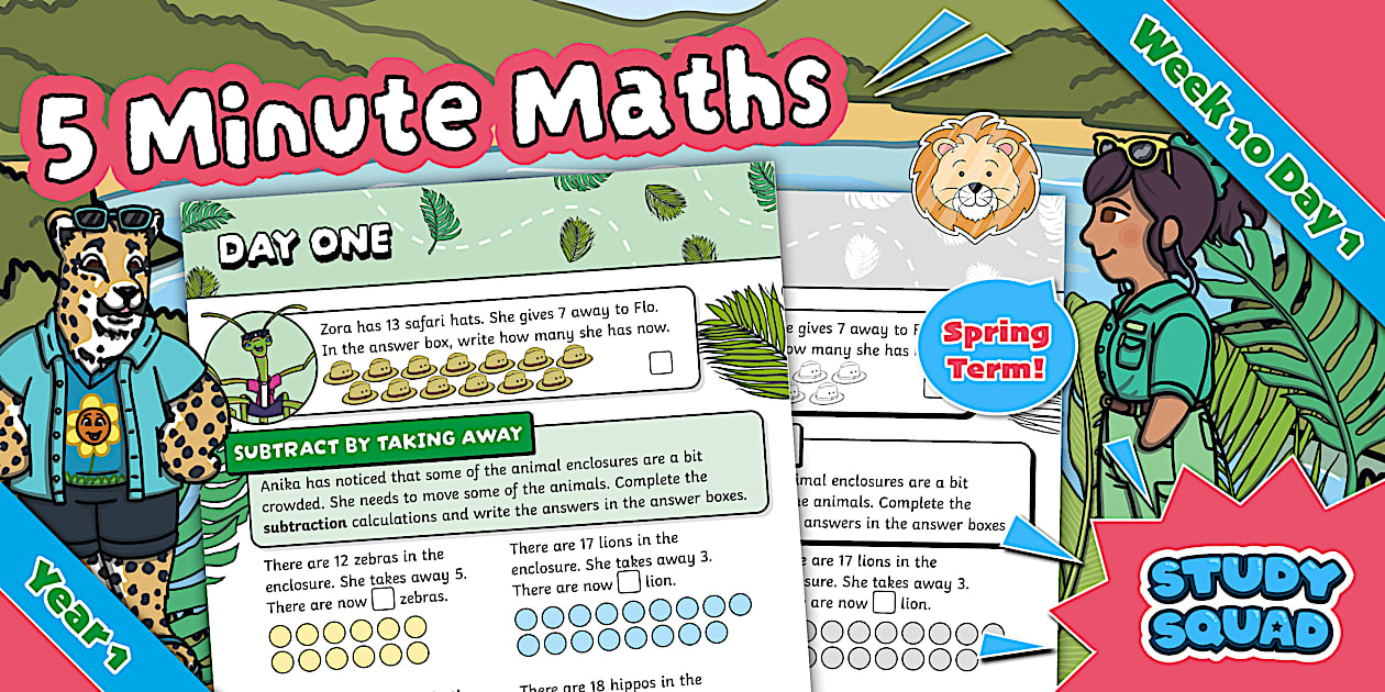 👉 Study Squad 5 Minute Maths - Year 1 Spring - Week 10 Day 1