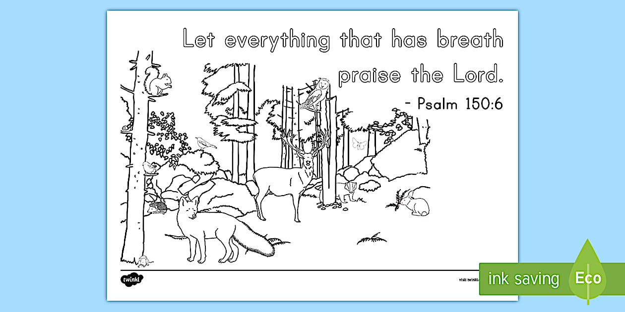 Psalm 150:6 Coloring Page (Teacher-Made) - Twinkl