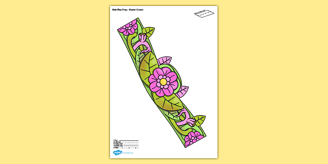 Flower Crown Printable Role Play Prop (teacher made)
