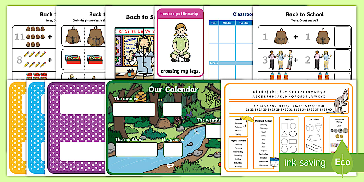 F-2 Back to School Resource Pack Twinkl Primary Resources
