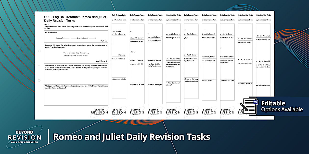 Romeo and Juliet Daily Revision Tasks (teacher made)