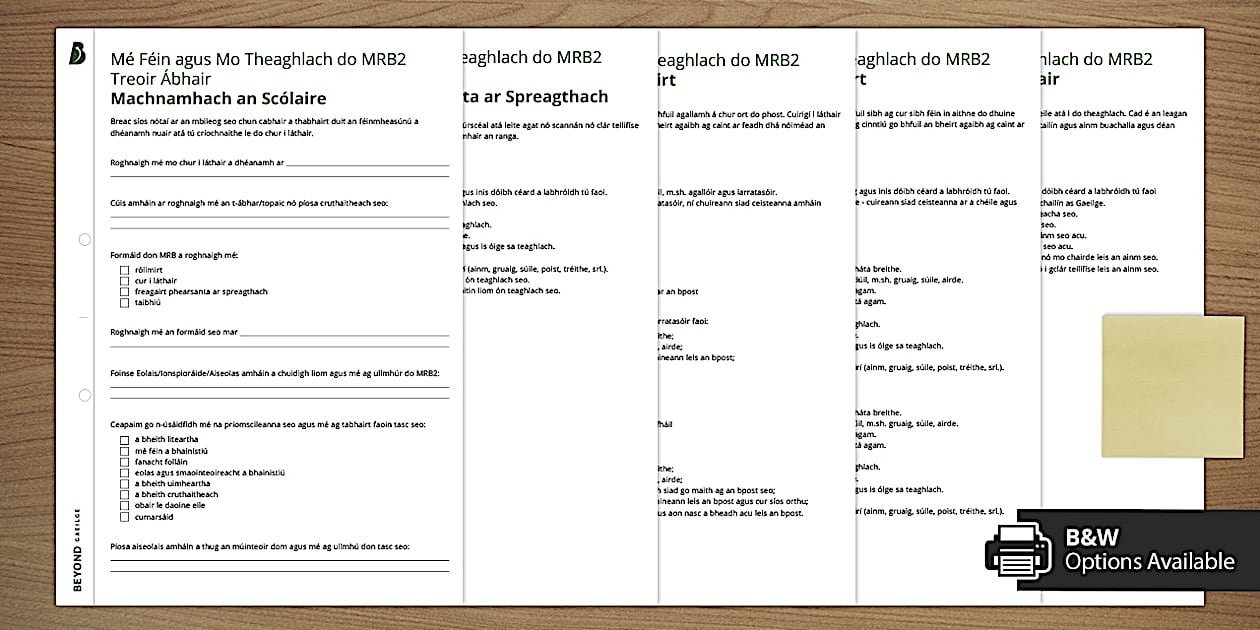 Mé Féin agus Mo Theaghlach do MRB2 Treoir Ábhair
