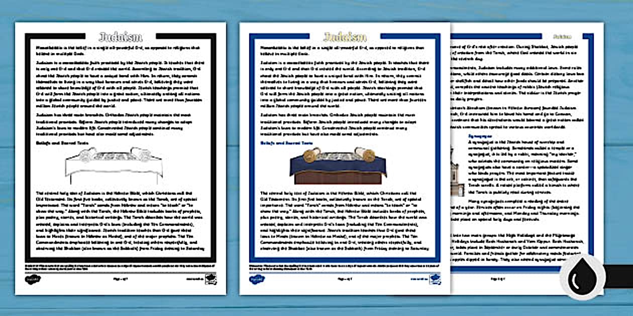 Judaism Reading Comprehension Junior Grades (teacher made)