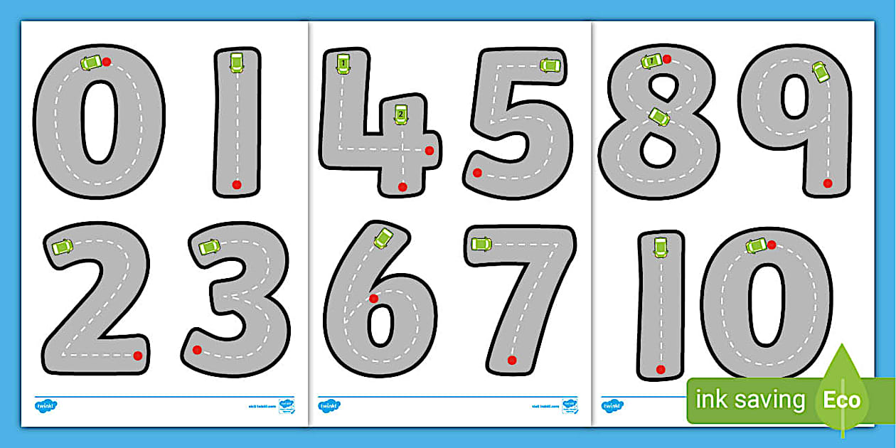 Road Themed Number Formation (teacher made) - Twinkl