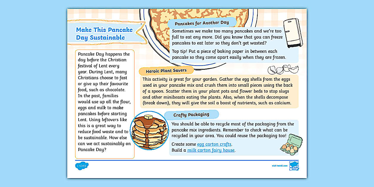 Make This Pancake Day Sustainable (Teacher-Made) - Twinkl