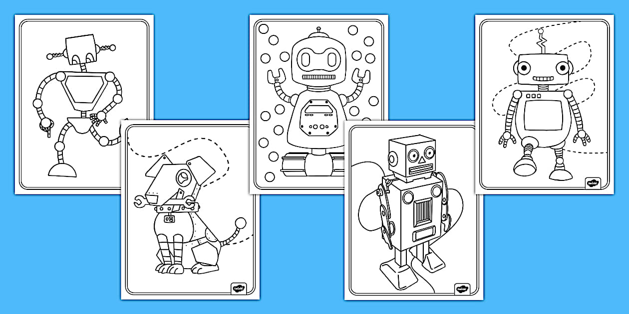 Robots Coloring Pages (teacher made) - Twinkl
