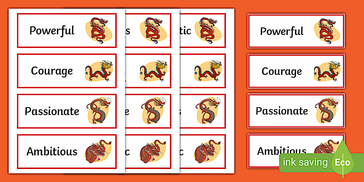 *Year of the Dragon Key Word Cards 3th-6th Grade* - Twinkl