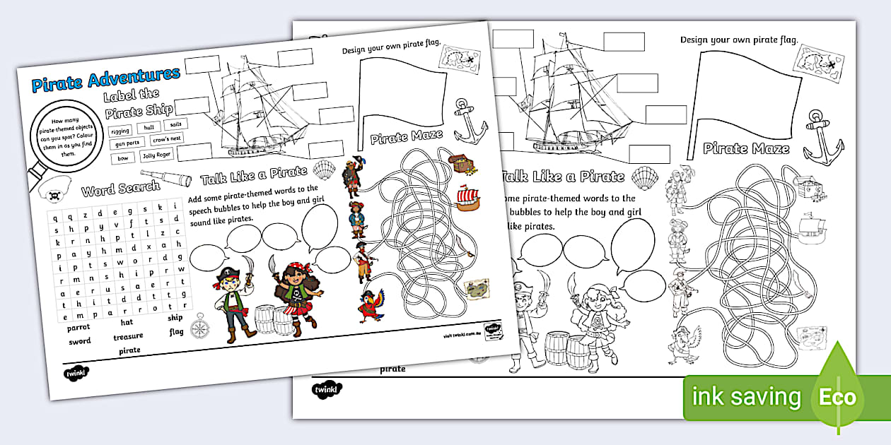 Pirate-Themed Activity Mat Foundation-Year 2 (teacher made)