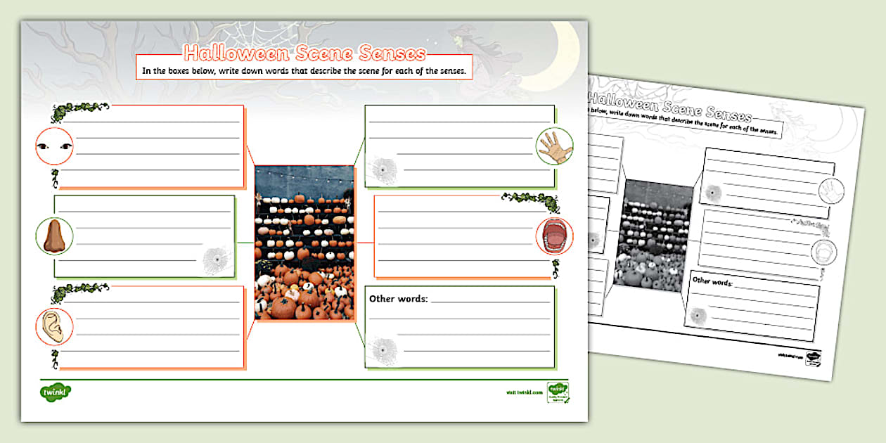 Halloween Senses Mind Map - Twinkl Mind Maps - Twinkl