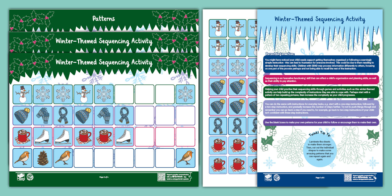 Winter-Themed Sequencing Activity (teacher made) - Twinkl