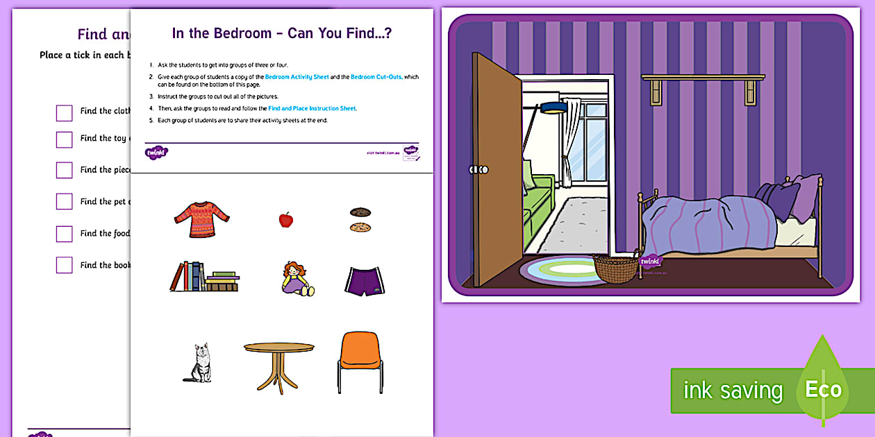 In the Bedroom Can You Find...? Poster and Prompt Card Pack