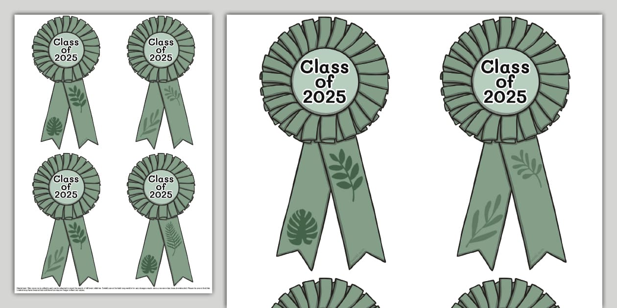 Editable Botanical-Themed Graduation Rosettes (teacher made)