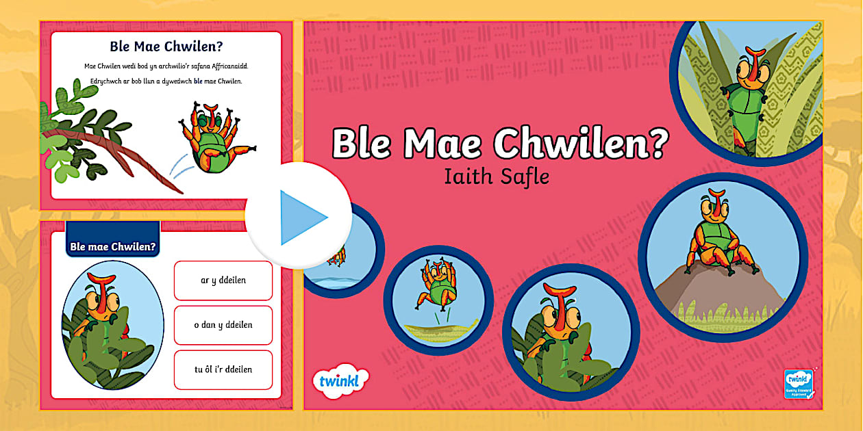 Taith Fawr Chwilen: Pŵerbwynt Gêm Iaith Safle - Ble mae Chwilen?