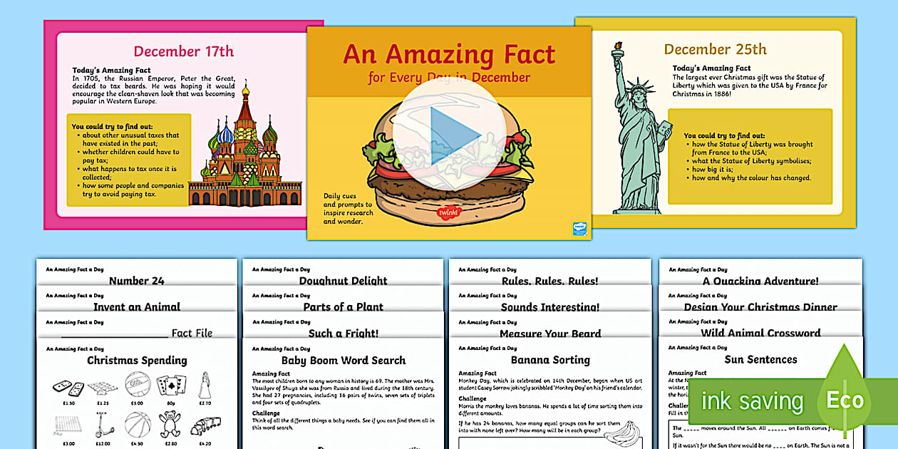 December An Amazing Fact a Day Activity Pack