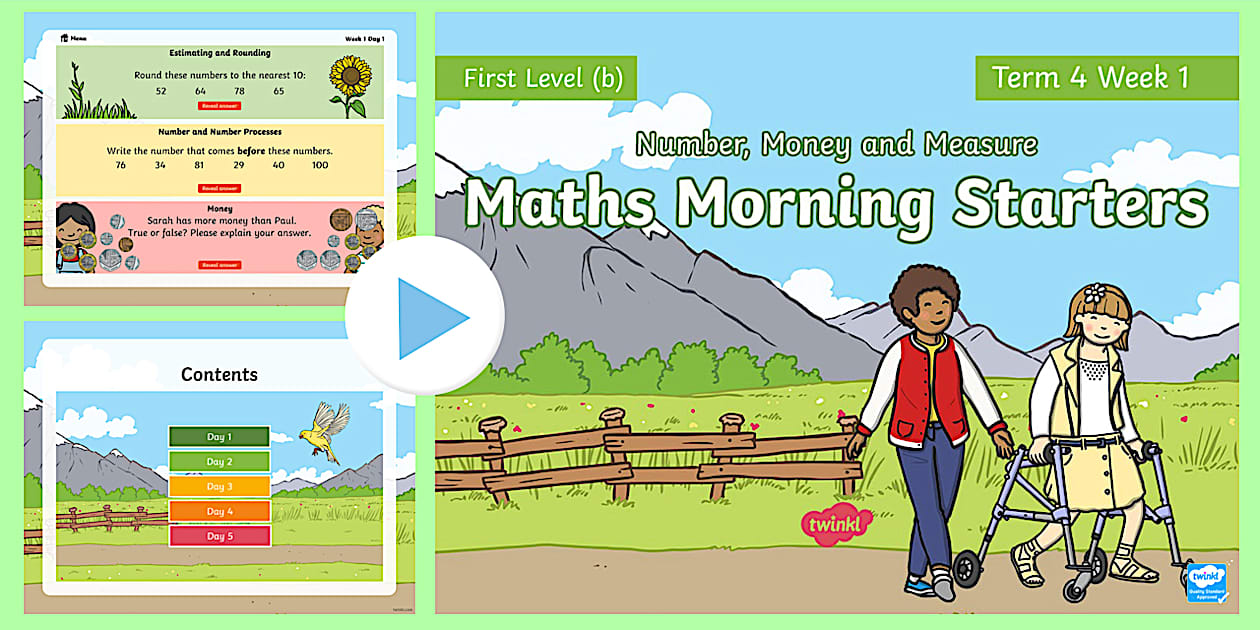 First Level (b) Maths Morning Starters: Term 4 Week 1 PowerPoint