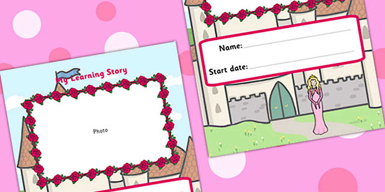 Editable EYFS My Learning Story Front Cover Princess Themed