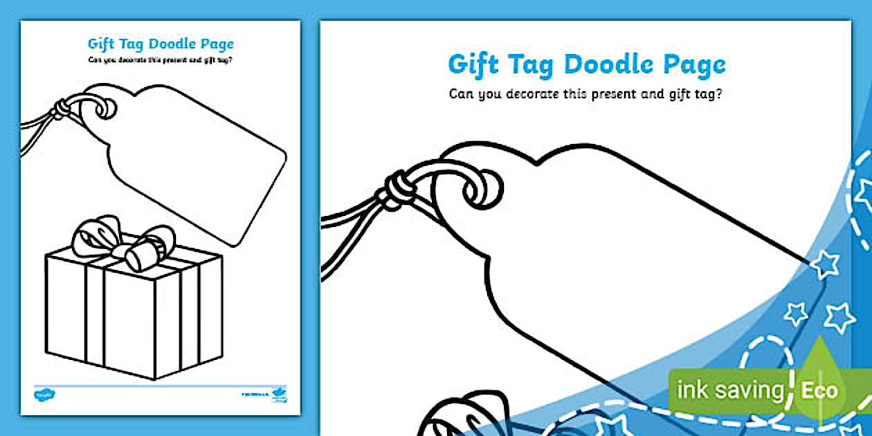 Gift Tag Doodle Page (teacher made) - Twinkl