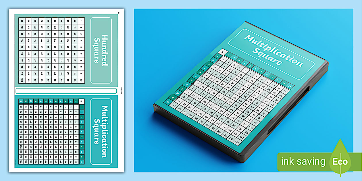 Hundred Square and Multiplication Square DVD Case Insert