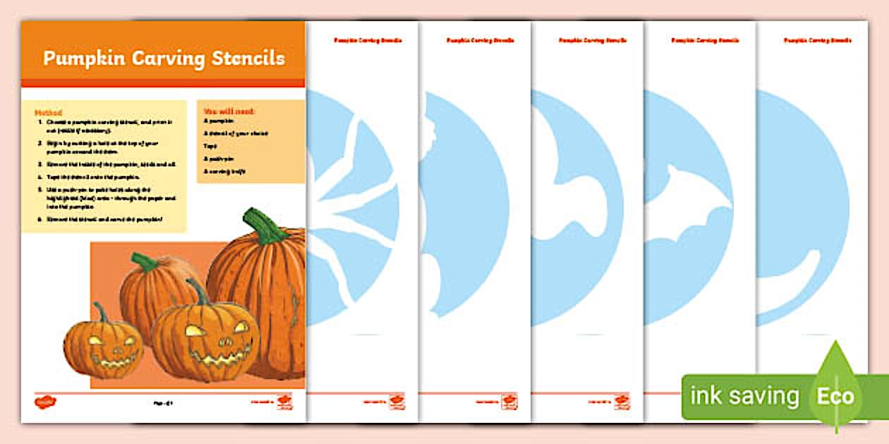 Pumpkin template | Easy to print | Twinkl