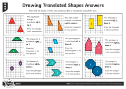 Drawing Translated 2D Shapes Differentiated Worksheet / Worksheets