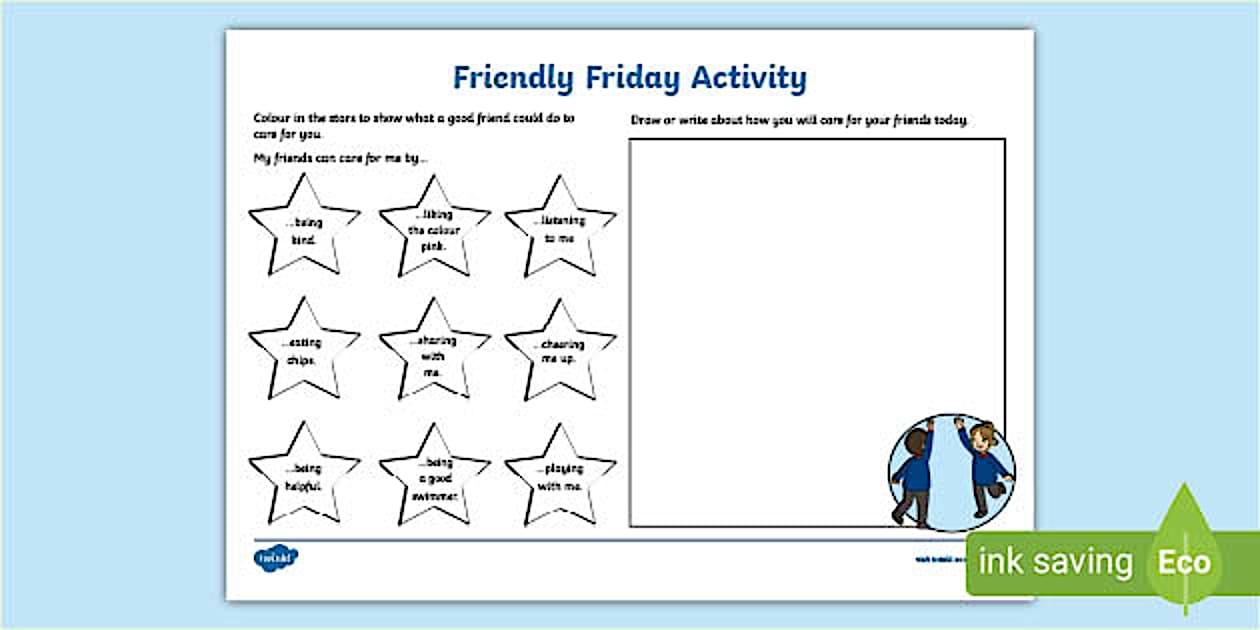 Friendly Friday Worksheet KS1 (teacher made) - Twinkl