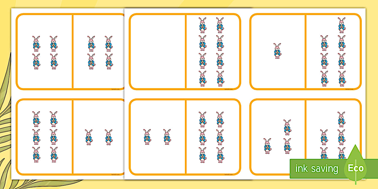 Easter Rabbit Counting Number Bonds to 8 (teacher made)