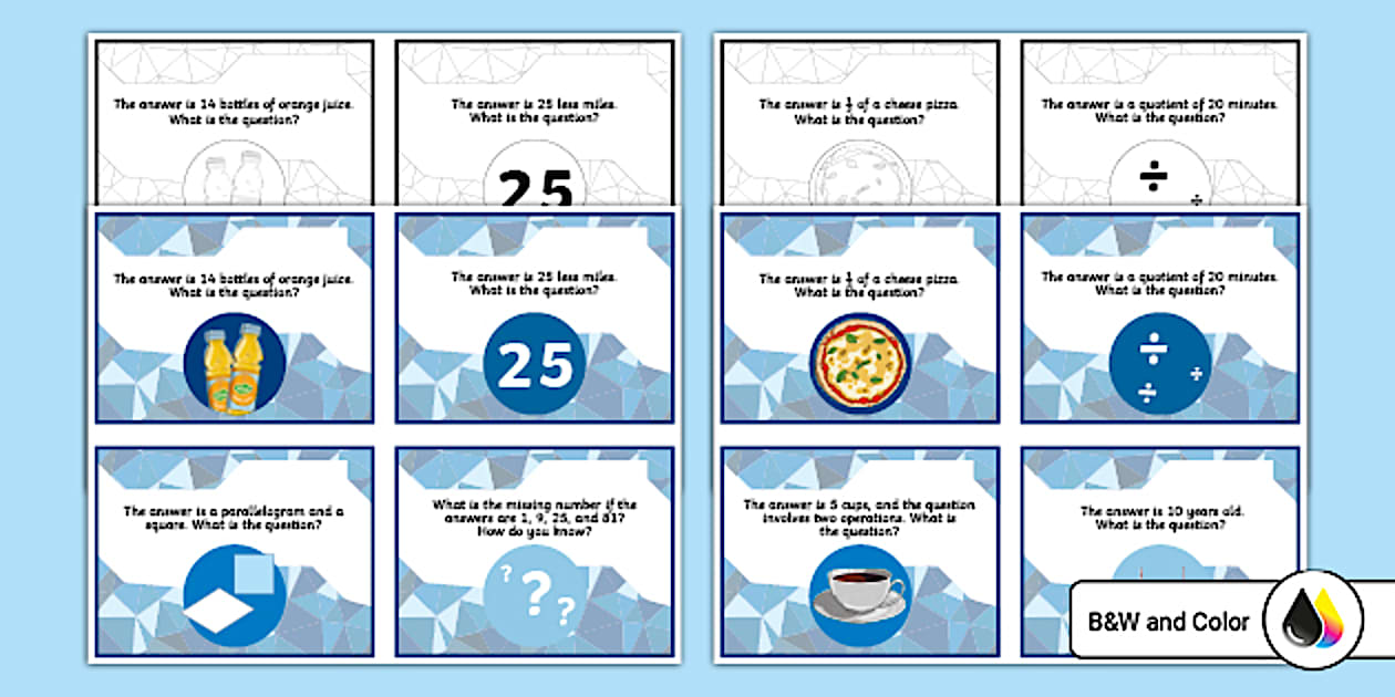 3rd-5th Grade Critical Thinking Math Task Cards - Twinkl