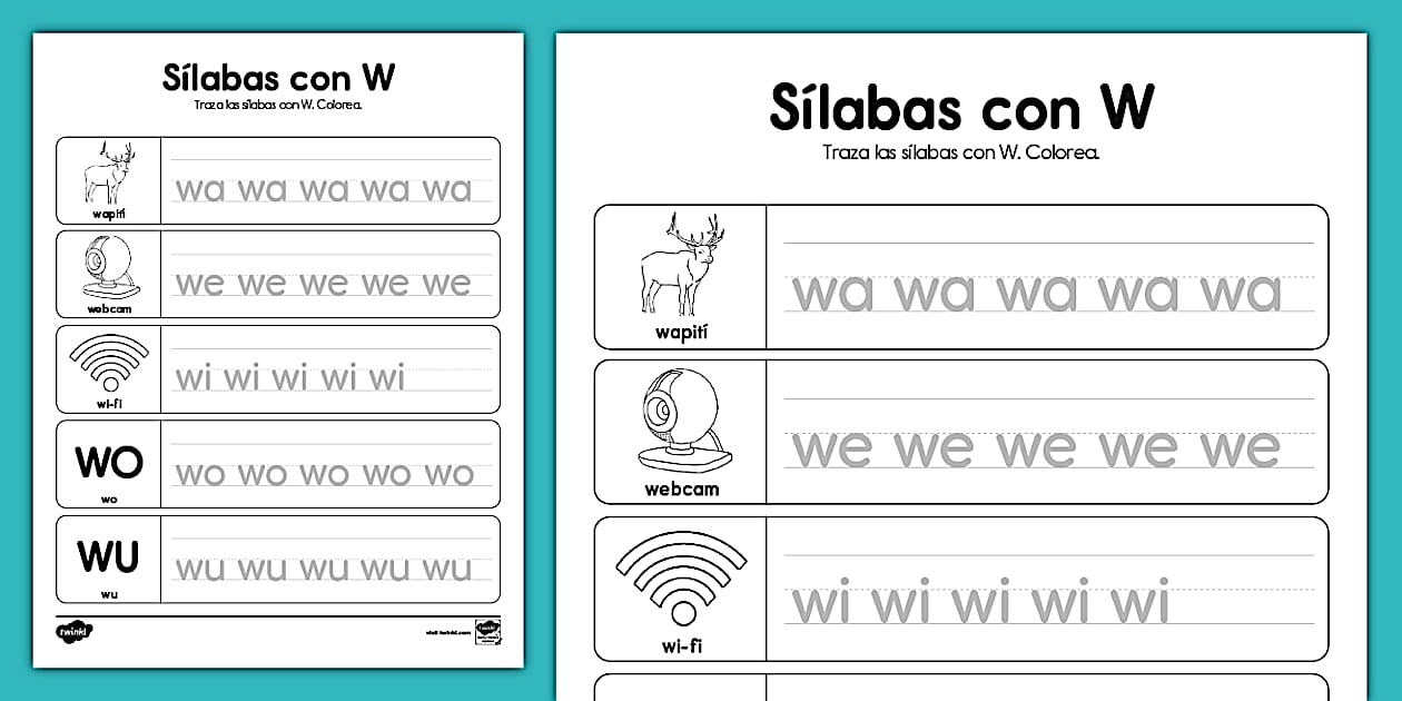 Actividad: Sílabas iniciadas con W / Twinkl USA - Twinkl