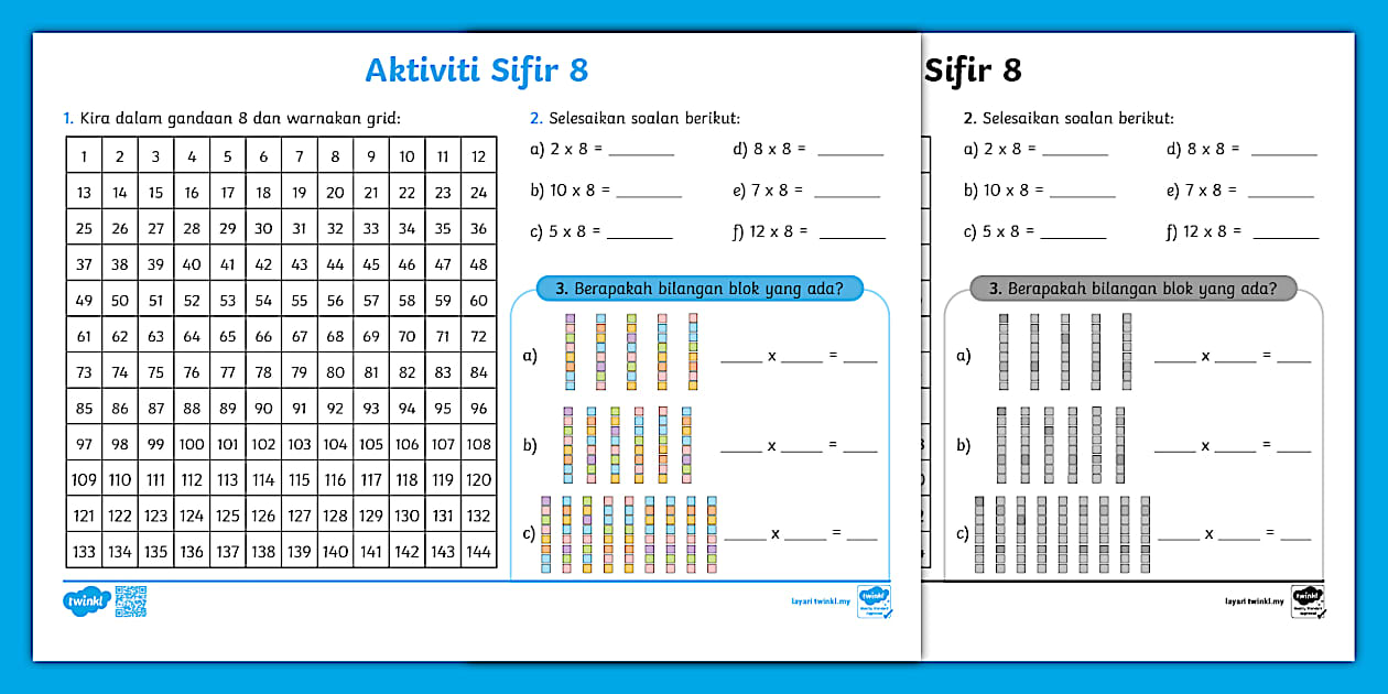 Aktiviti Sifir 8 (teacher made) - Twinkl