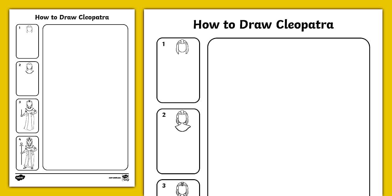 How to Draw Cleopatra Activity (teacher made) - Twinkl