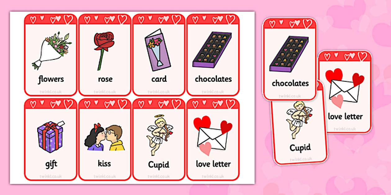 Valentine's Day Flashcards - Valentine's Day Vocabulary Flashcards