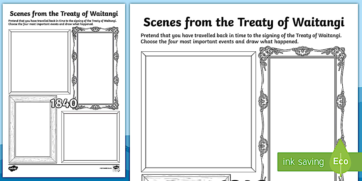 Signing of the Treaty of Waitangi Drawing Activity - Twinkl
