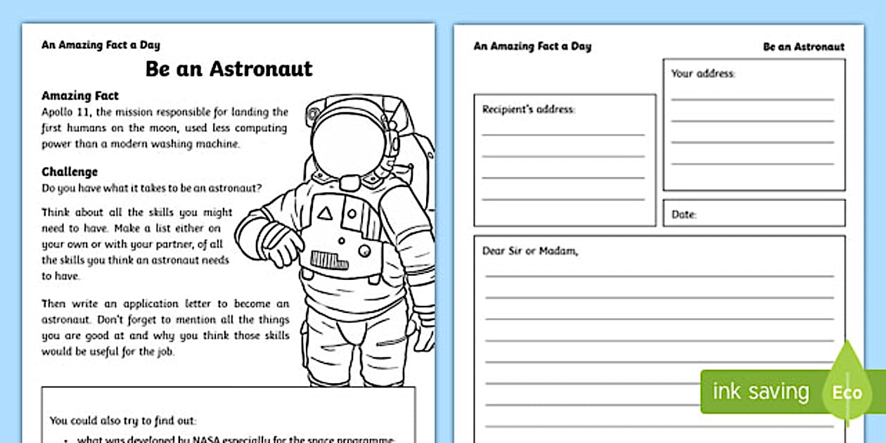 Be an Astronaut Worksheet / Worksheet, worksheet - Twinkl