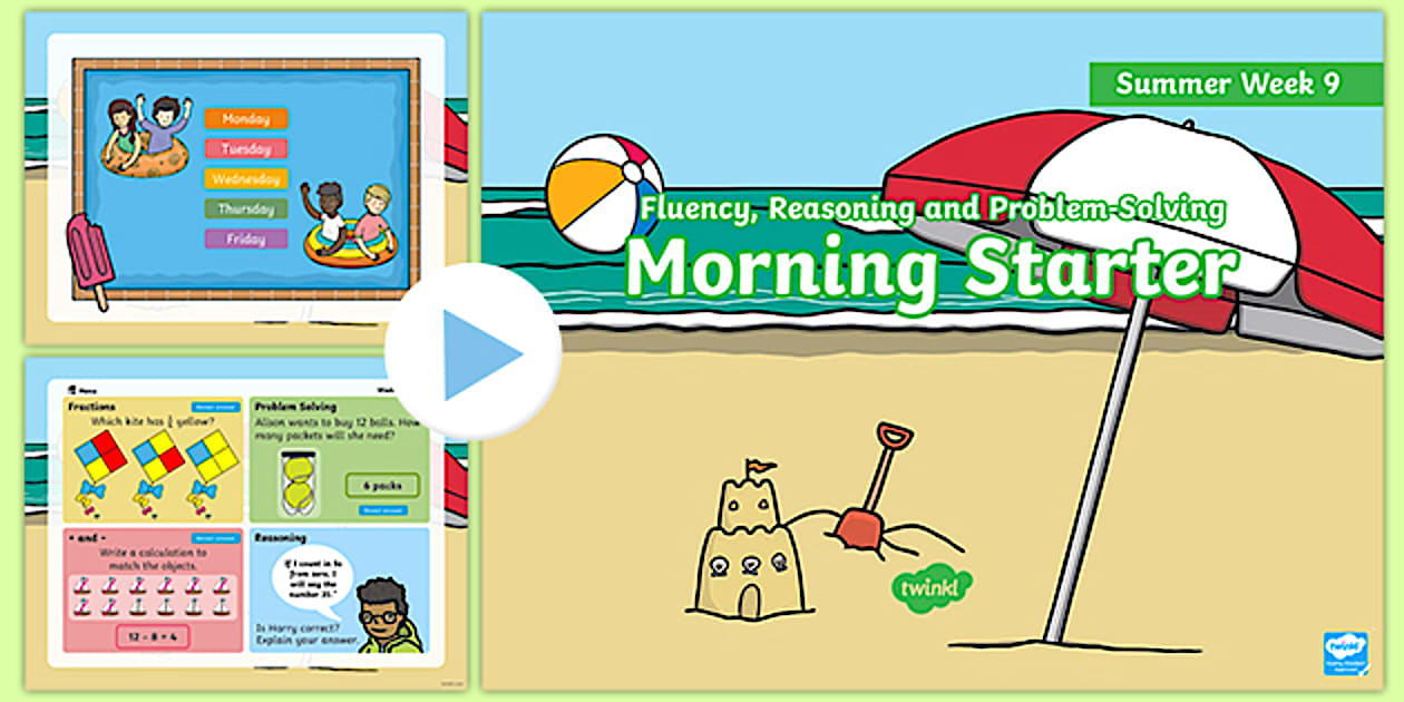 Year 1 Maths Summer Morning Starter PowerPoint 9 - Twinkl