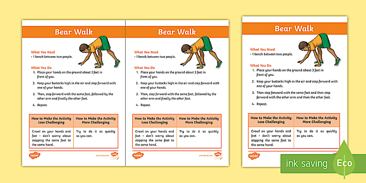 Bear Walk Circuit Card Pupil Knowledge Sheet (teacher made)