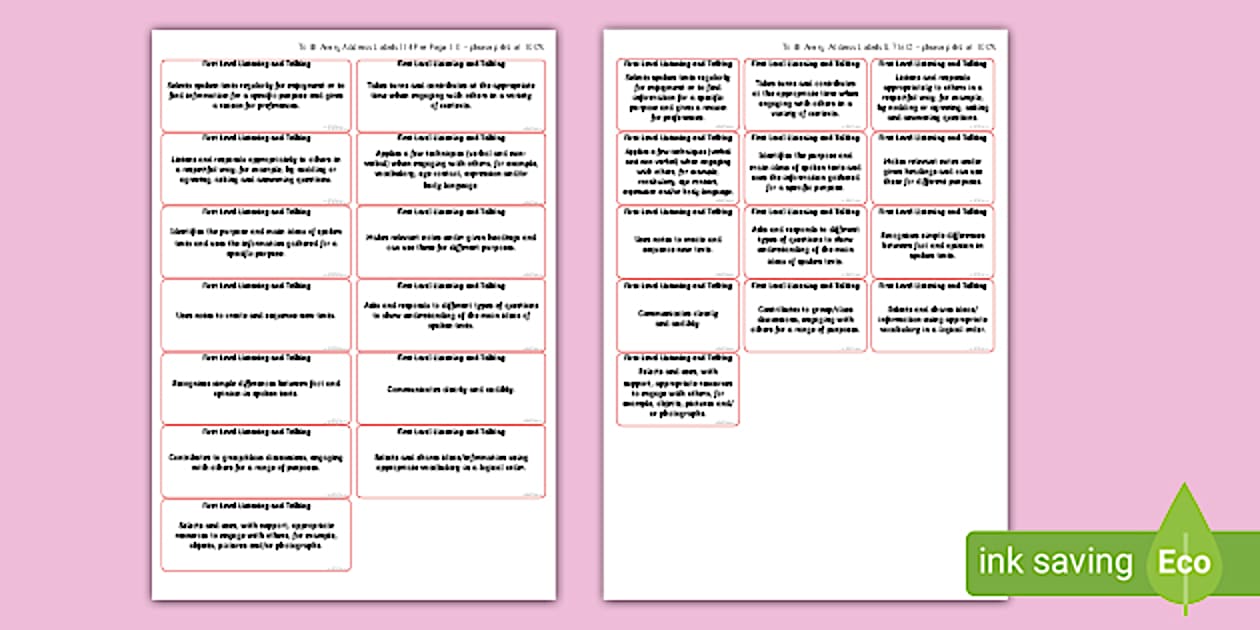Editable CfE First Level Listening and Talking Benchmark Assessment ...